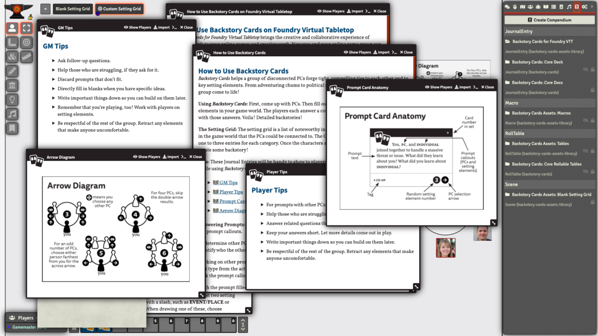 Backstory Cards for Foundry VTT – The Immaterial Plane