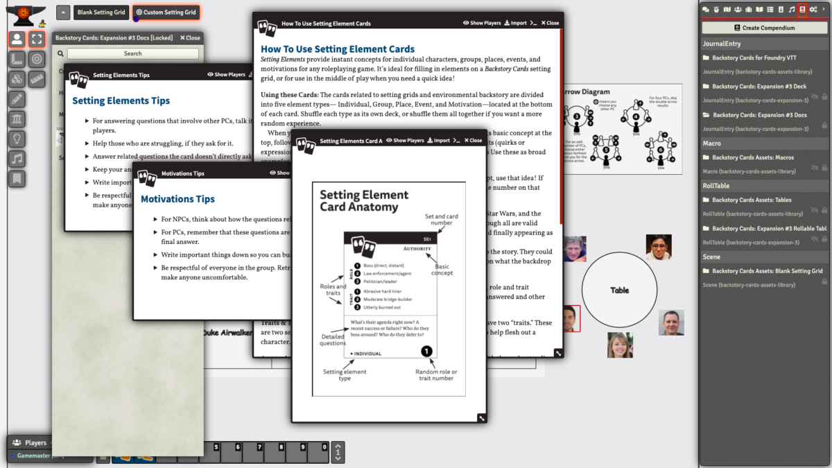 Backstory Cards for Foundry VTT – The Immaterial Plane