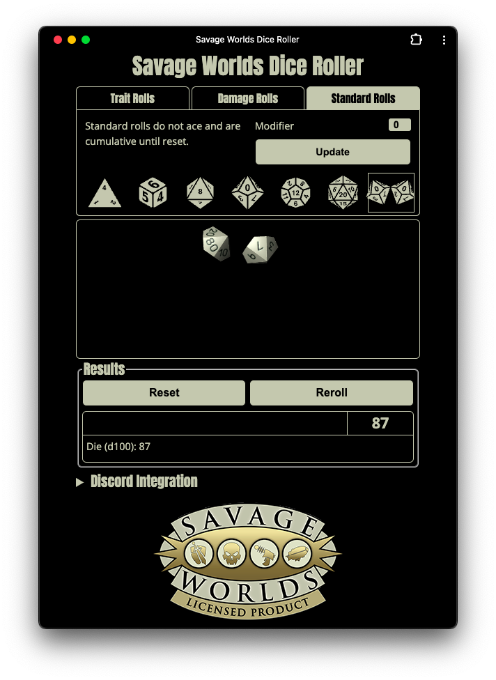 New SWADE Dice Roller Features – The Immaterial Plane